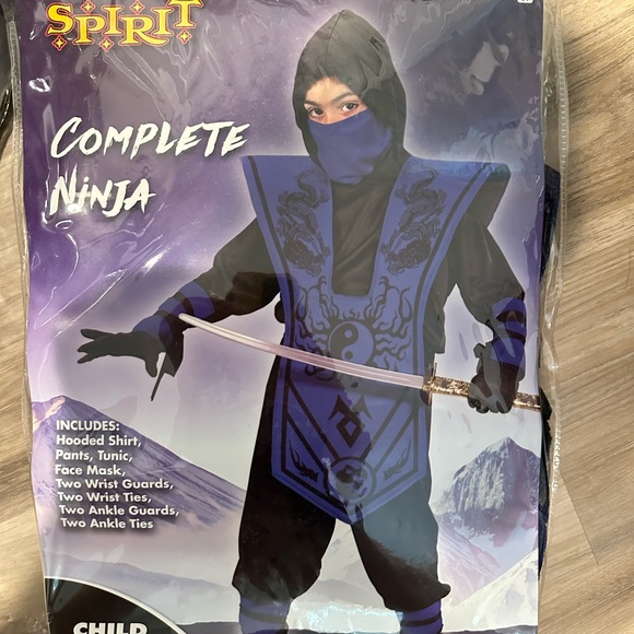 Spirit | Costumes | Spirit Complete Ninja Kids Costume Black And Blue ...
